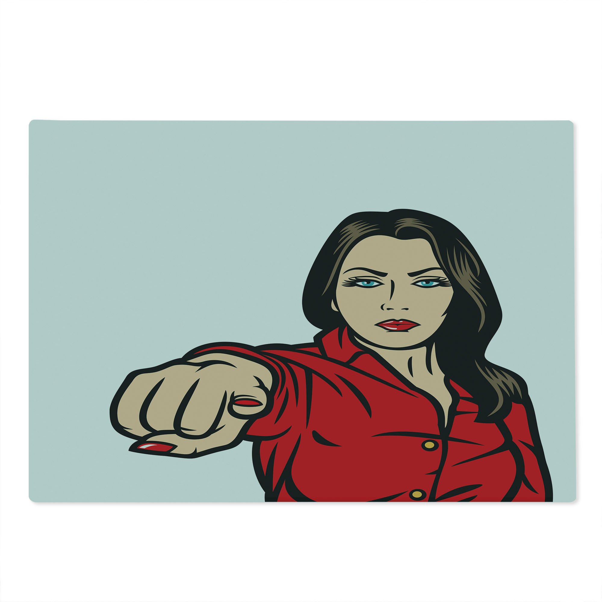 Ambesonne Girl Power Cutting Board Large Size Woman Pointing Finger ...