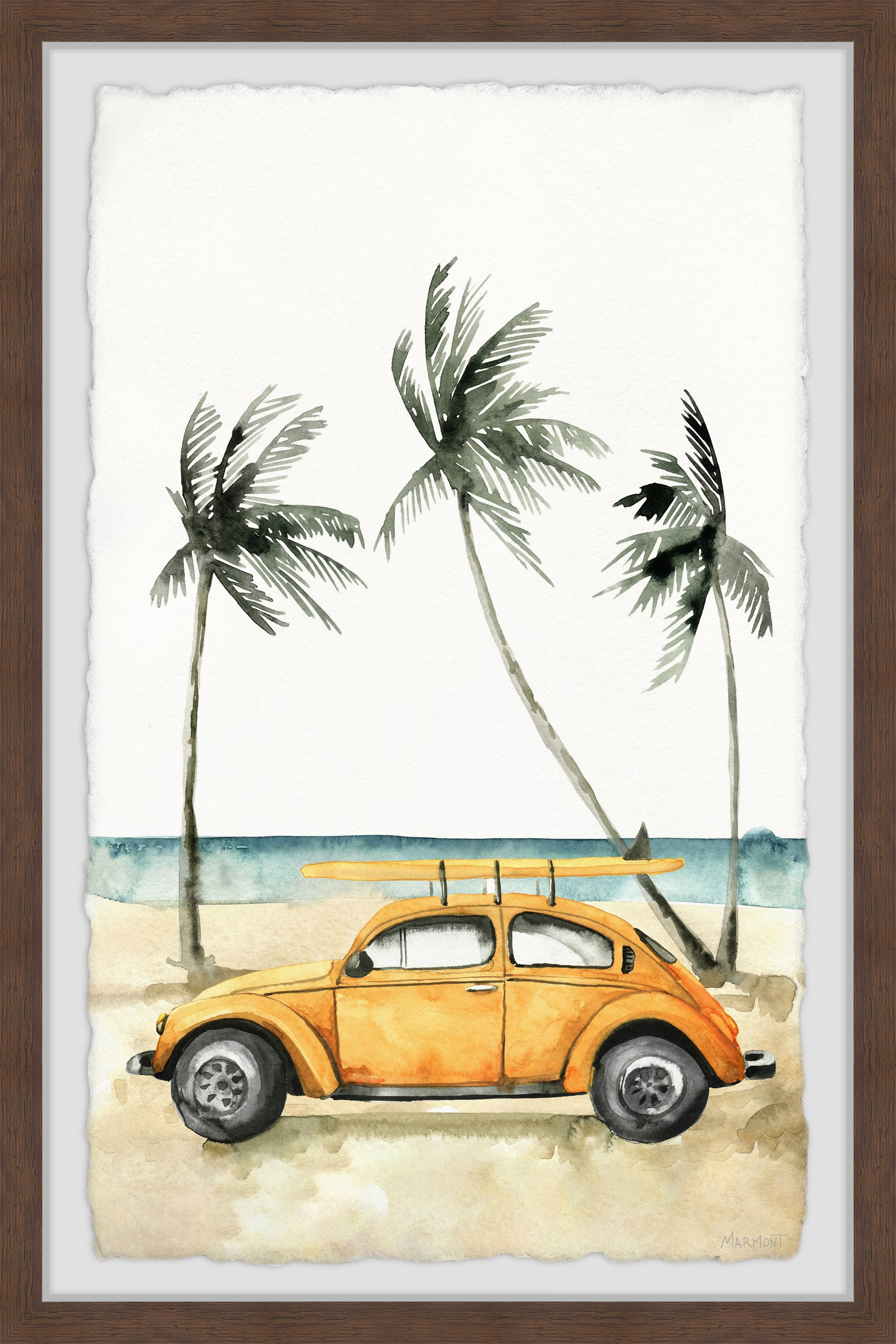 Sunside Sails Julius Bug with Surfboard Framed Print | Wayfair