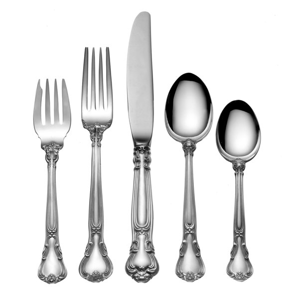 Gorham Chantilly 5 Piece Sterling silver Flatware Set, Service for 1 ...