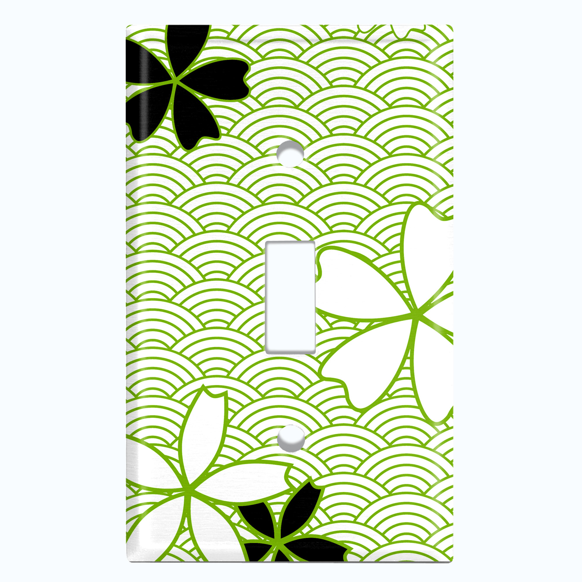 WorldAcc Japanese Pattern Flower Green 1-Gang Toggle Light Switch Wall ...