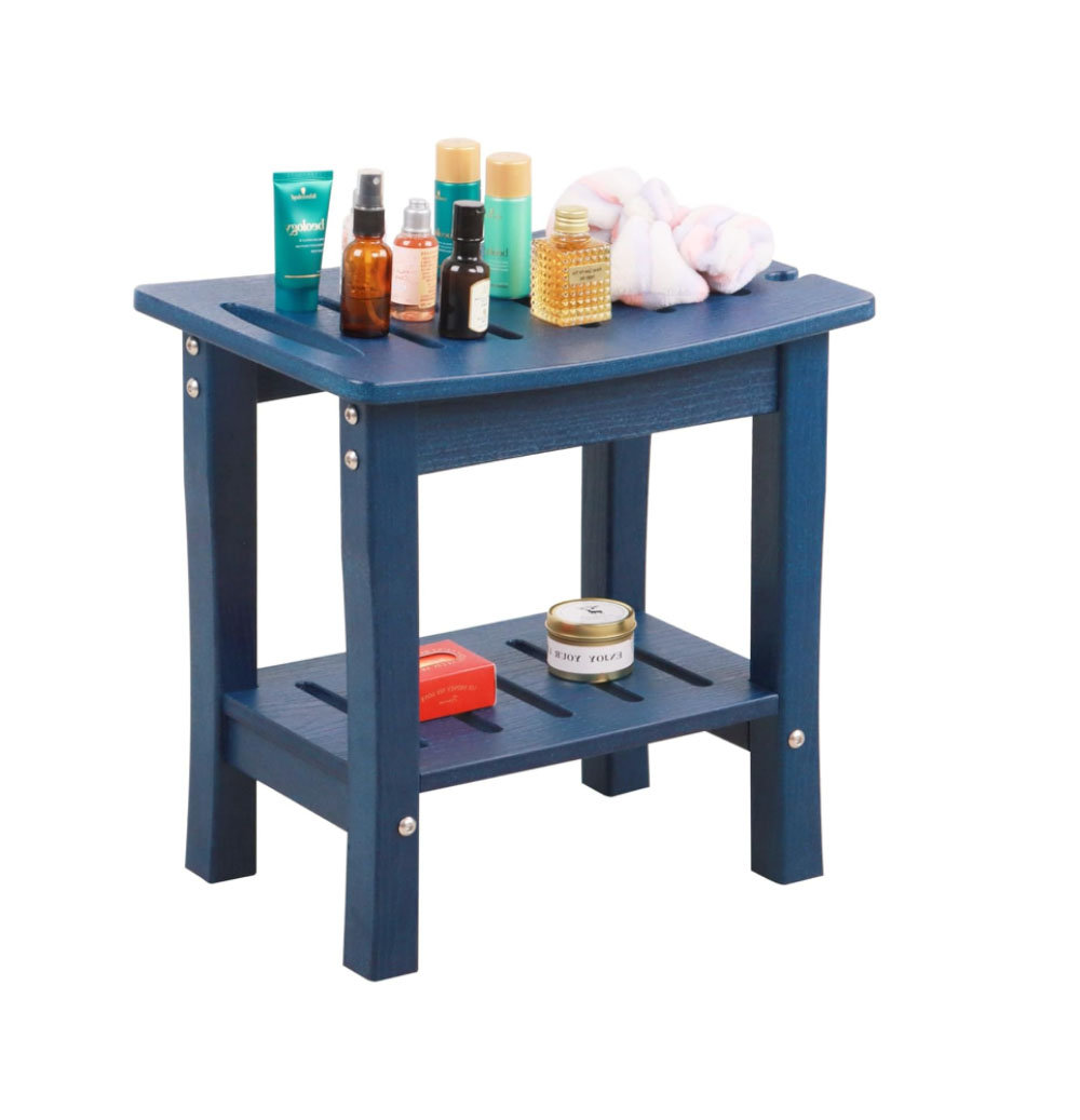Winston Porter Bathroom Bench, Shower Stool With Storage Shelf ...