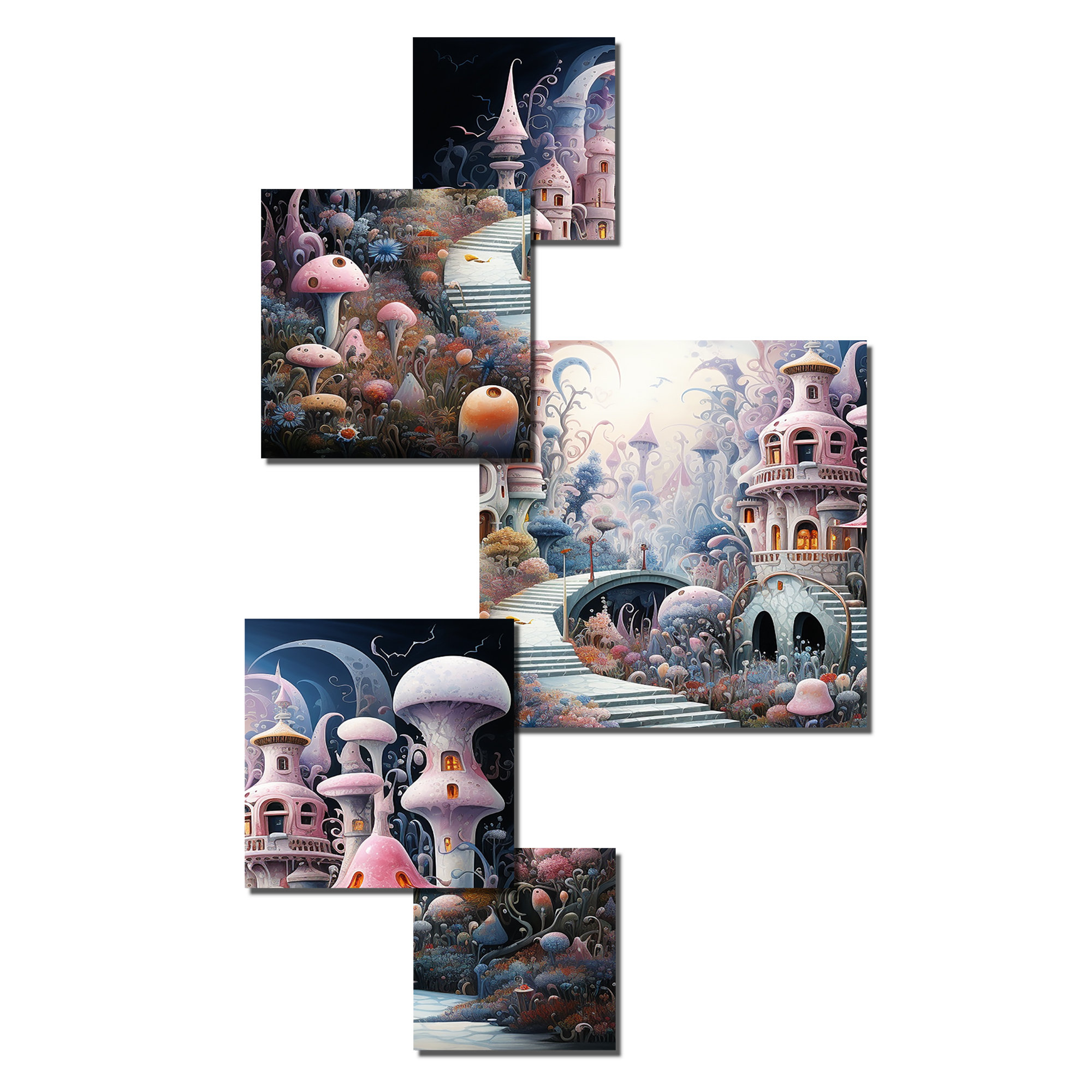 Lark Manor™ Urban Wonderland City Fantasy - City Fantasy Square Wall ...