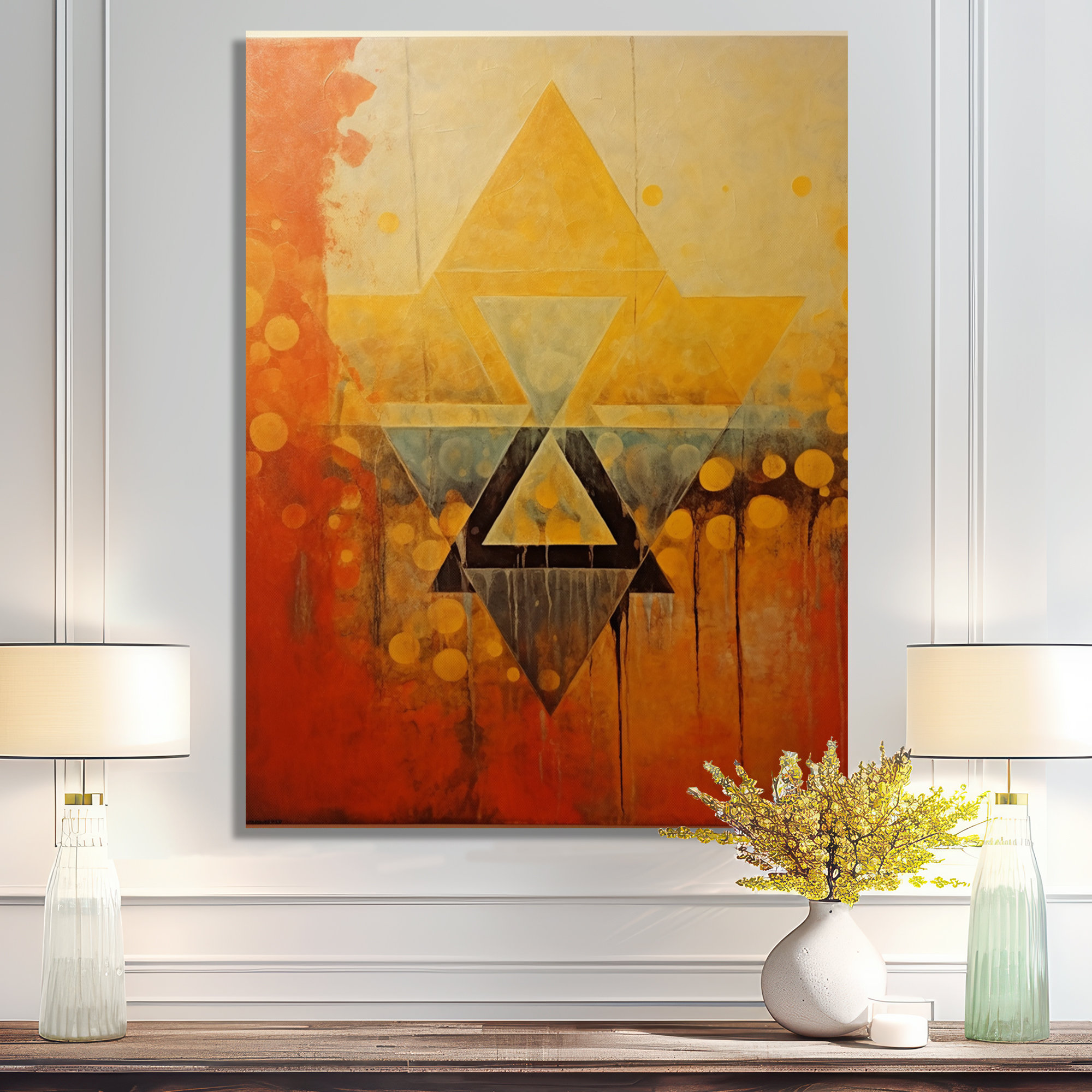 Ivy Bronx Gleam Of Simplicity Triangular Vintage - Geometric Wall Art ...