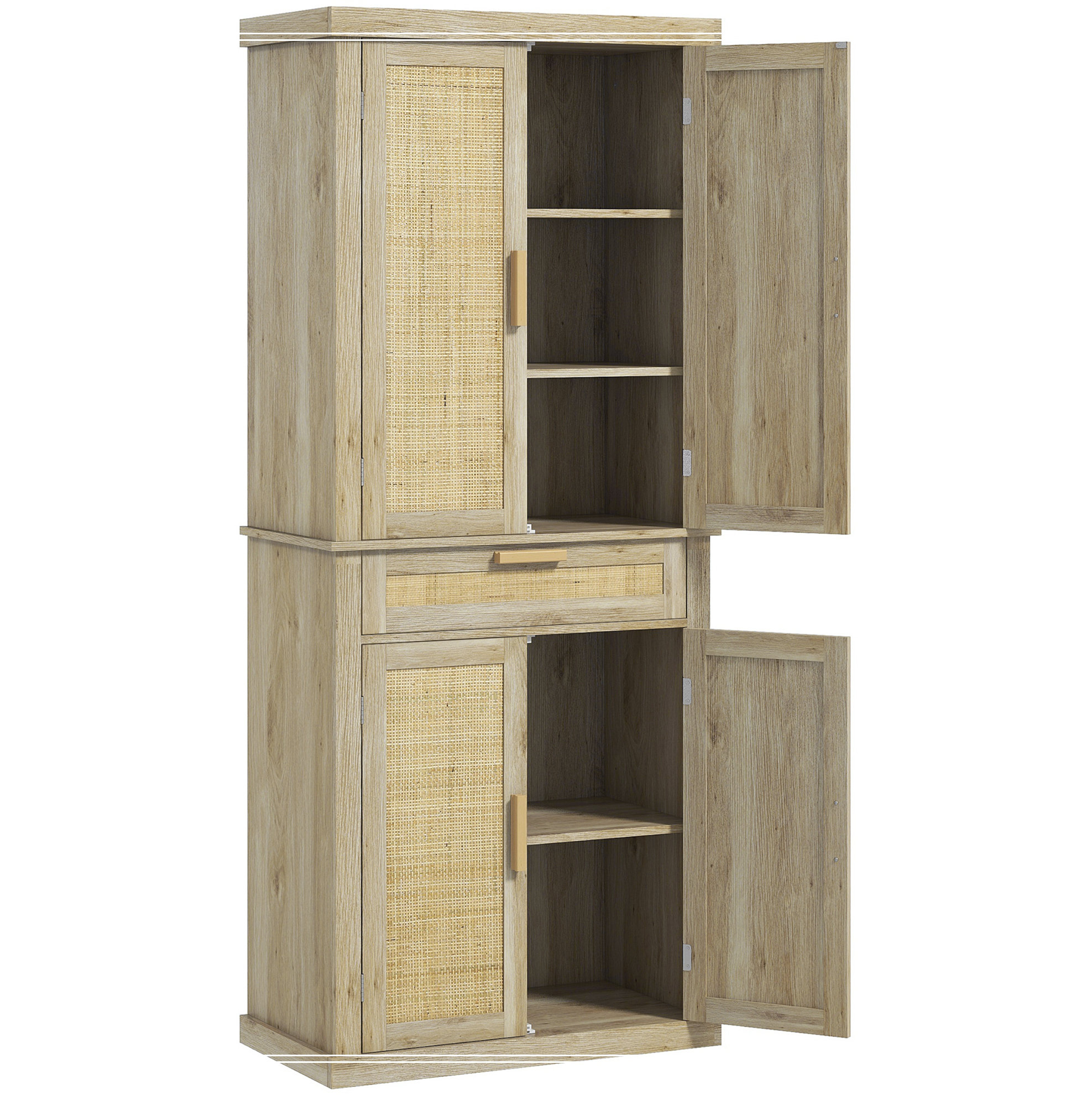 Bayou Breeze Grand garde-manger de 72 po avec panneau en rotin, armoire ...