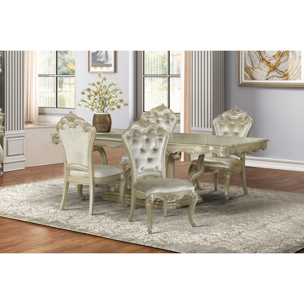 Royal Classics Monique 5-Piece Extendable Solid Wood Dining Set in ...