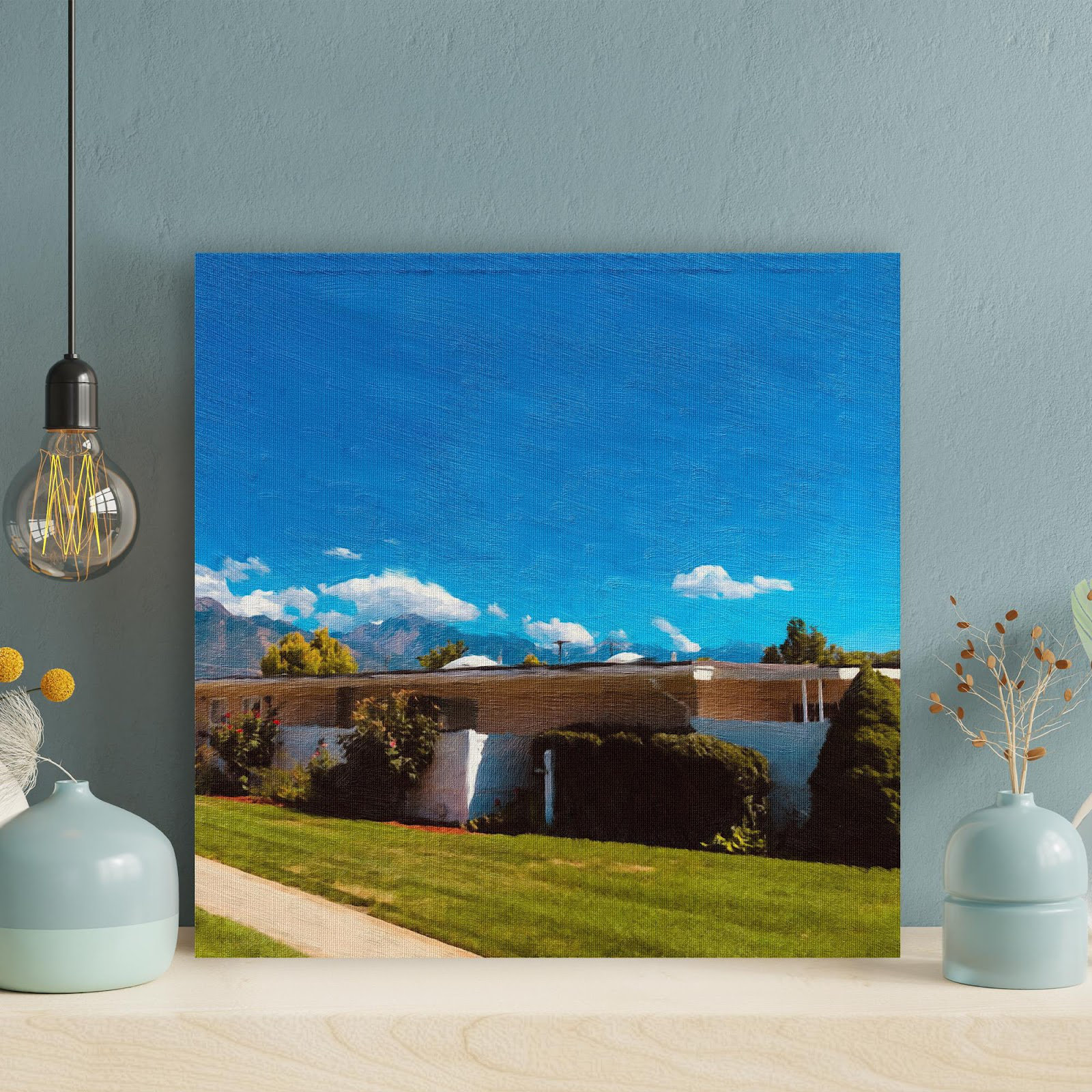 Latitude Run® Brown Concrete Building - Wrapped Canvas Painting ...