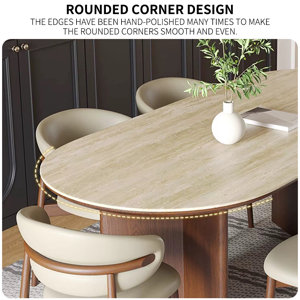 HEshihome Retro Modern Oval Sintered Stone Dining Table Sets | Wayfair