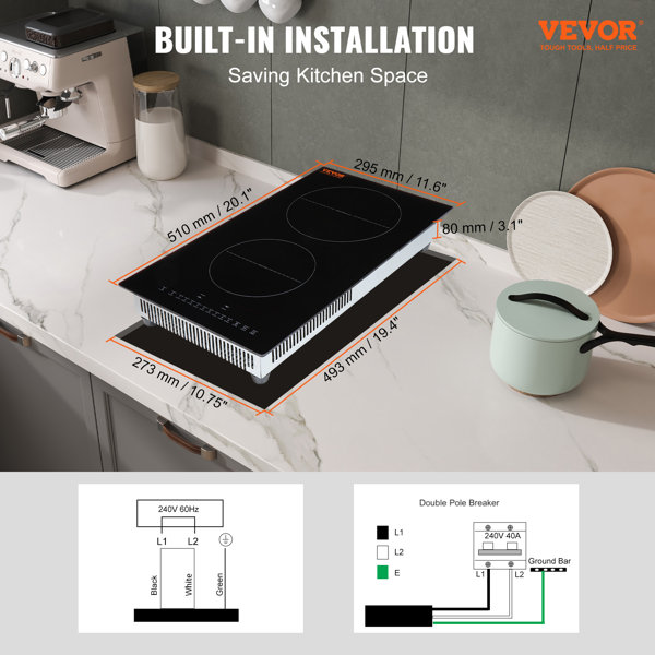 VEVOR 20" 2 Burner Induction Cooktop | Wayfair