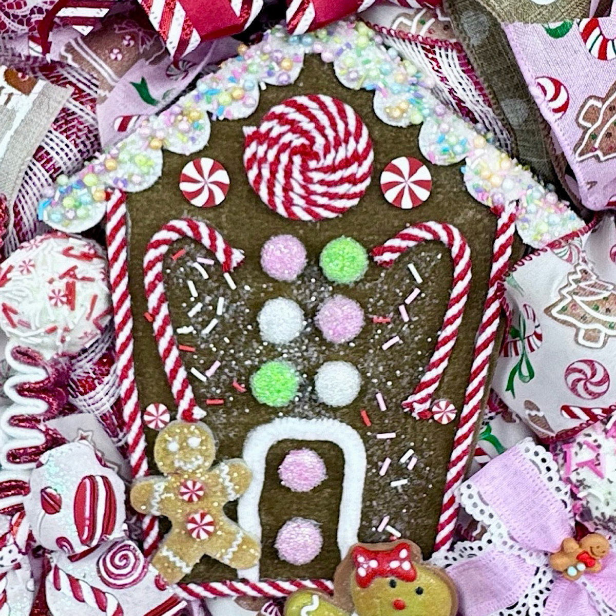 The Holiday Aisle® Gingerbread 20" Deco Mesh Wreath | Wayfair