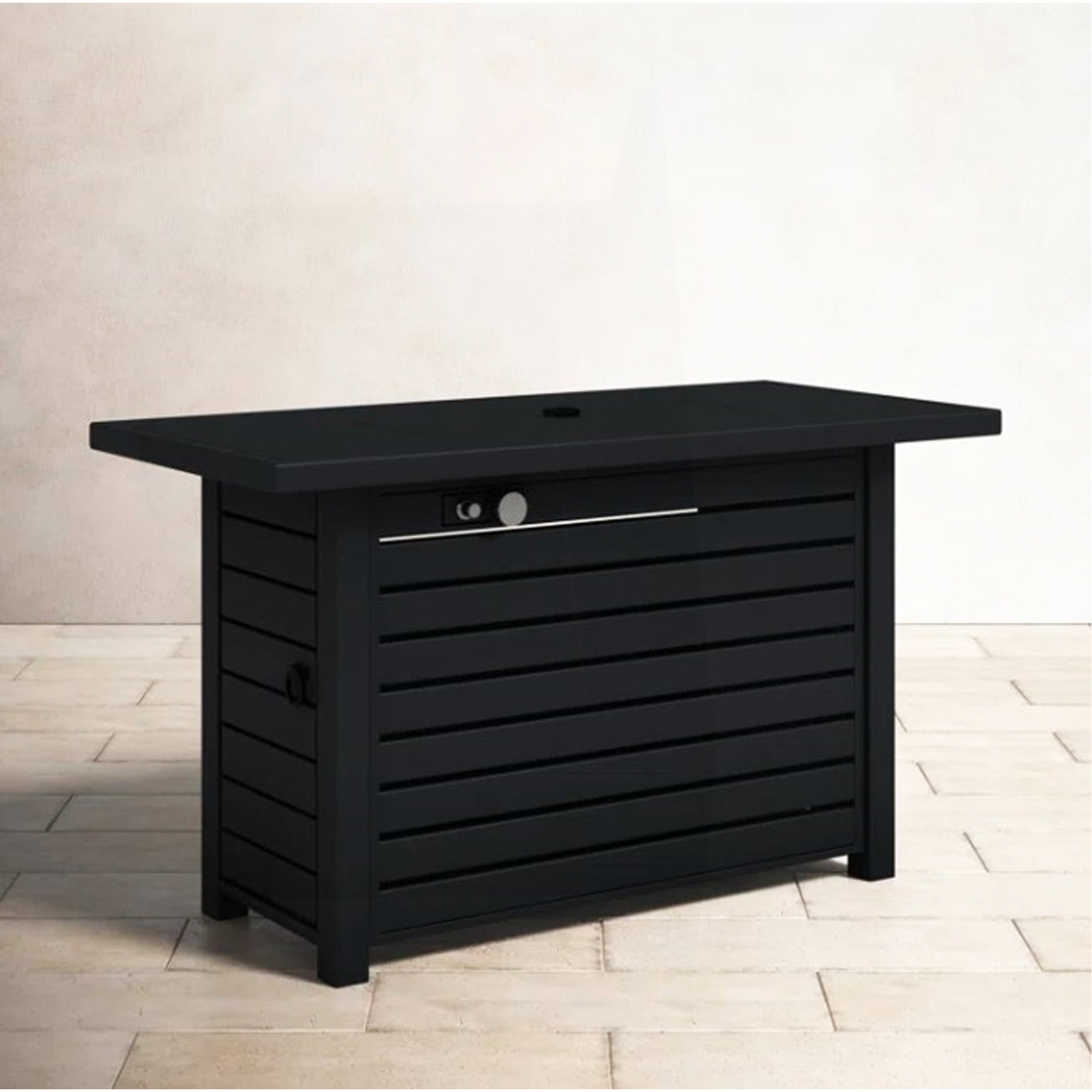 Latitude Run® Steel Propane/Natural Gas Outdoor Fire Pit Table With Lid ...