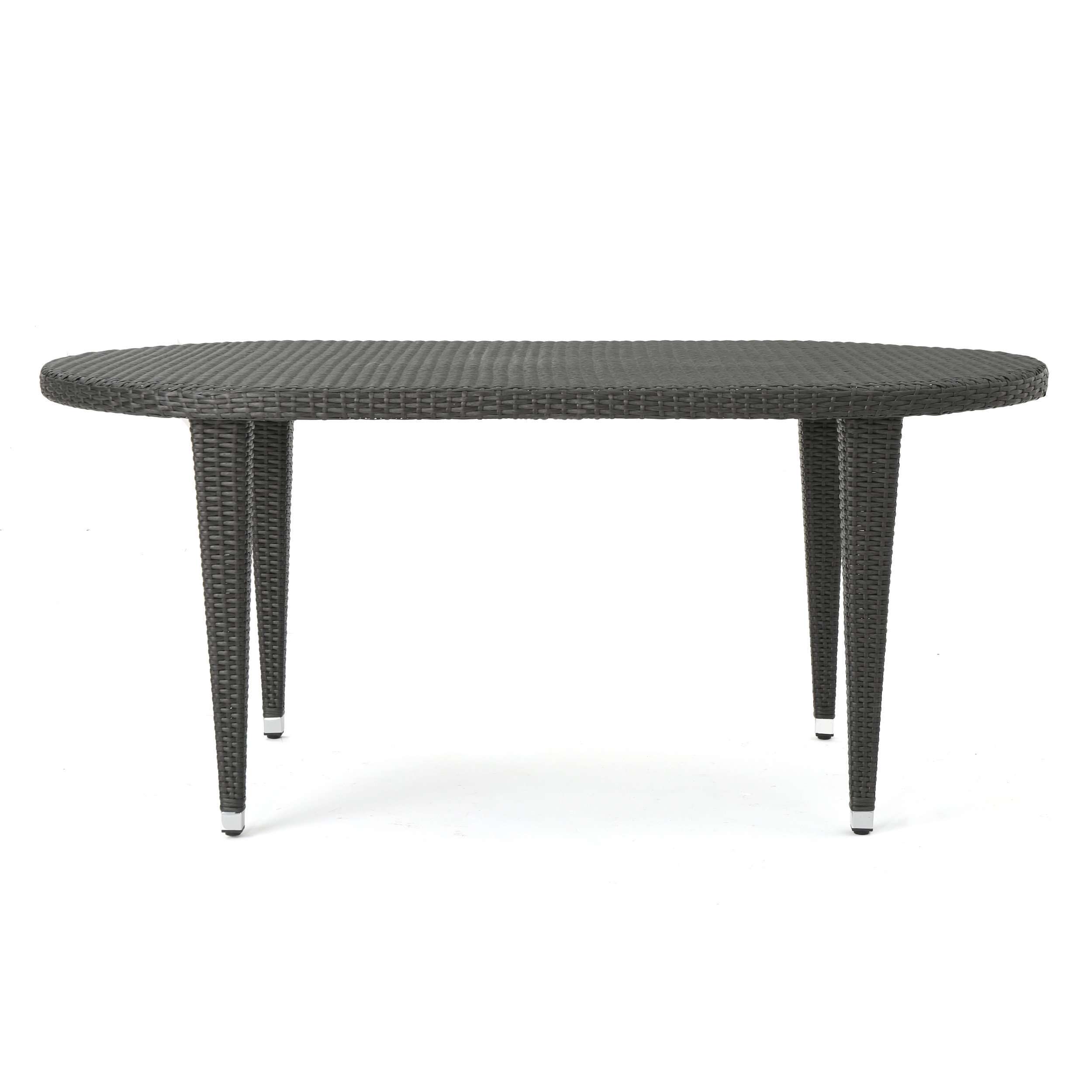 Latitude Run® Oval Outdoor Dining Table with All-Weather Wicker and ...