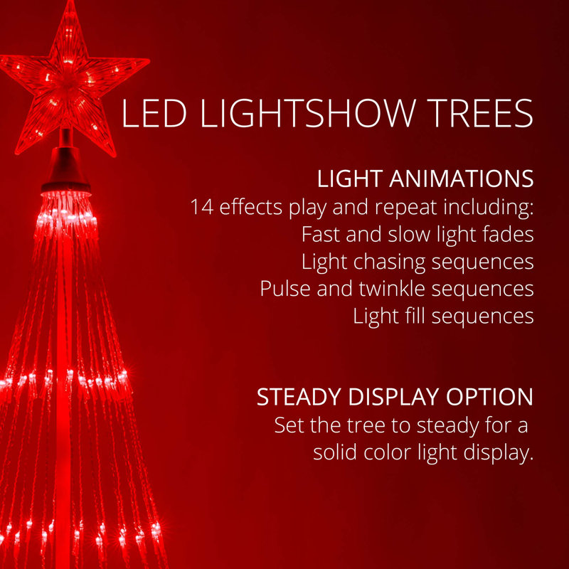The Holiday Aisle® Animated Outdoor Lightshow Tree Lighted Display ...