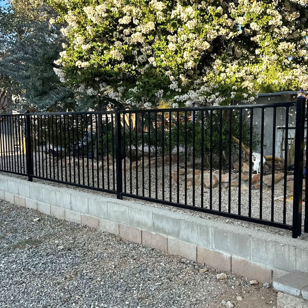 XCEL Fence® Black Steel Anti-Rust Fence Panel - Flat Top/Flat Bottom ...