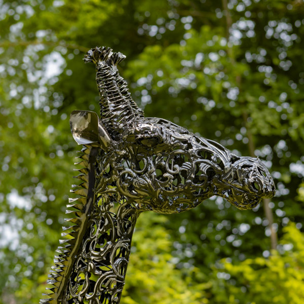 Bloomsbury Market Jaquelin Iron Giraffe Decoration Statue | Wayfair