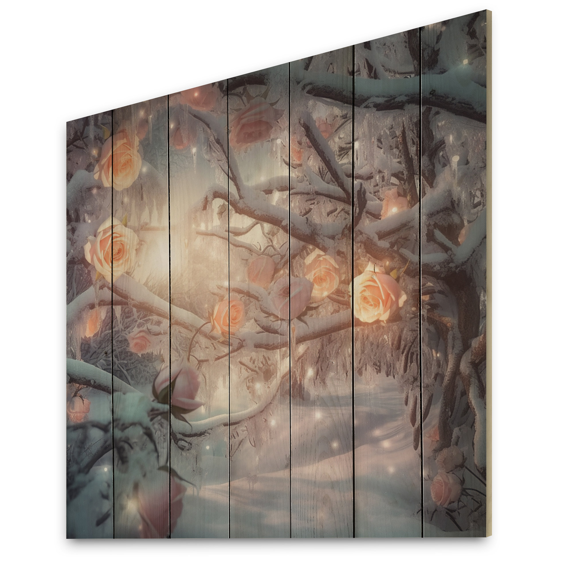 Red Barrel Studio Peach Enchanted Roses I - Rose Wood Wall Art Print ...