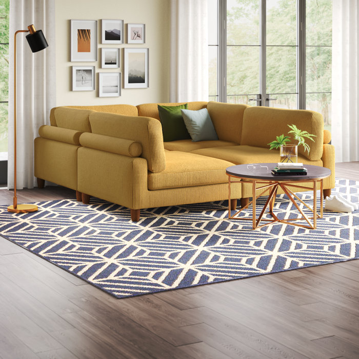 Wade Logan® 4 - Piece Corduroy Sectional & Reviews | Wayfair