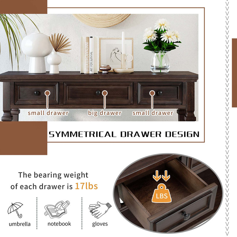 Canora Grey Darkhan 50" Wide 3 Drawer Buffet Table & Reviews | Wayfair