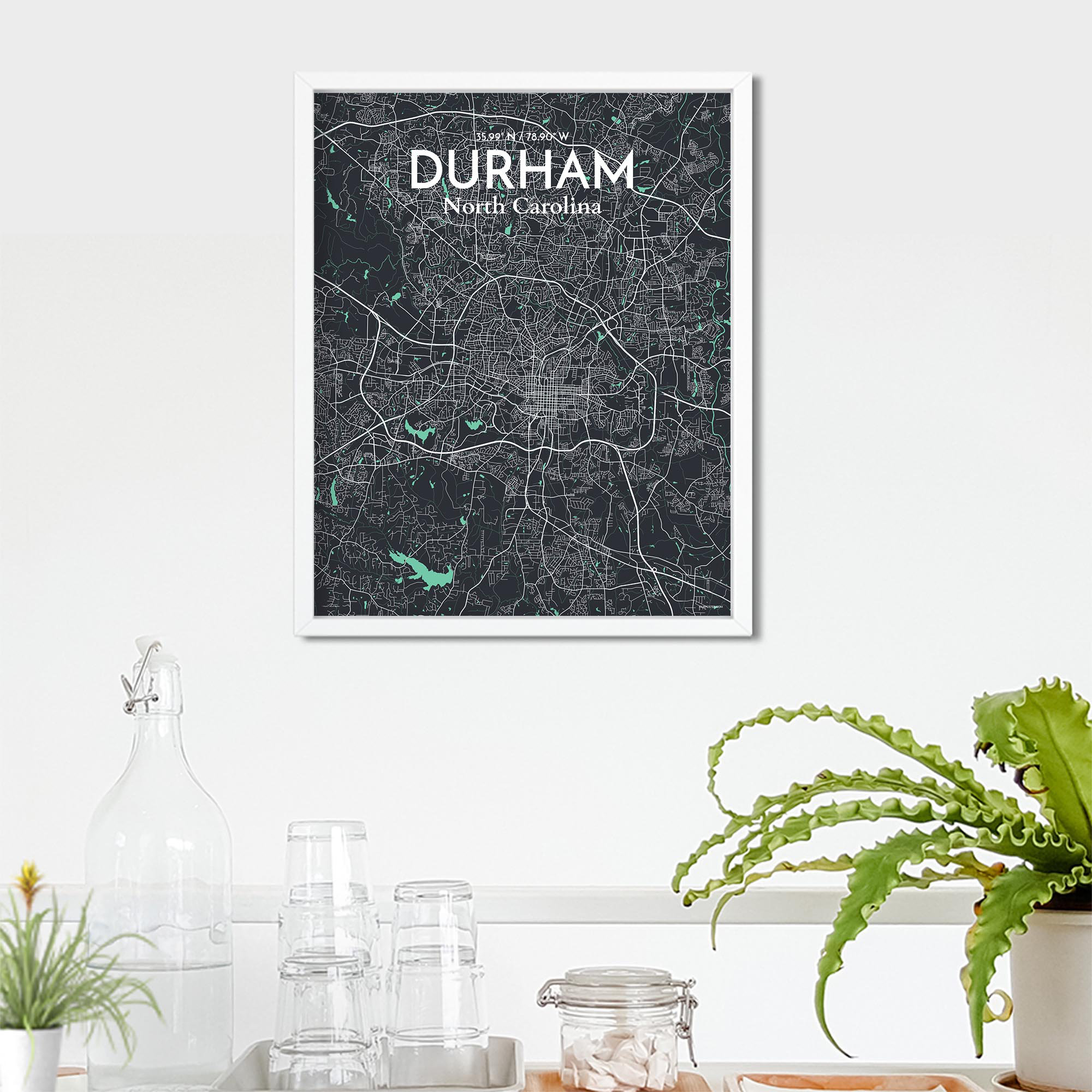17 Stories Durham City Map Graphic Art | Wayfair