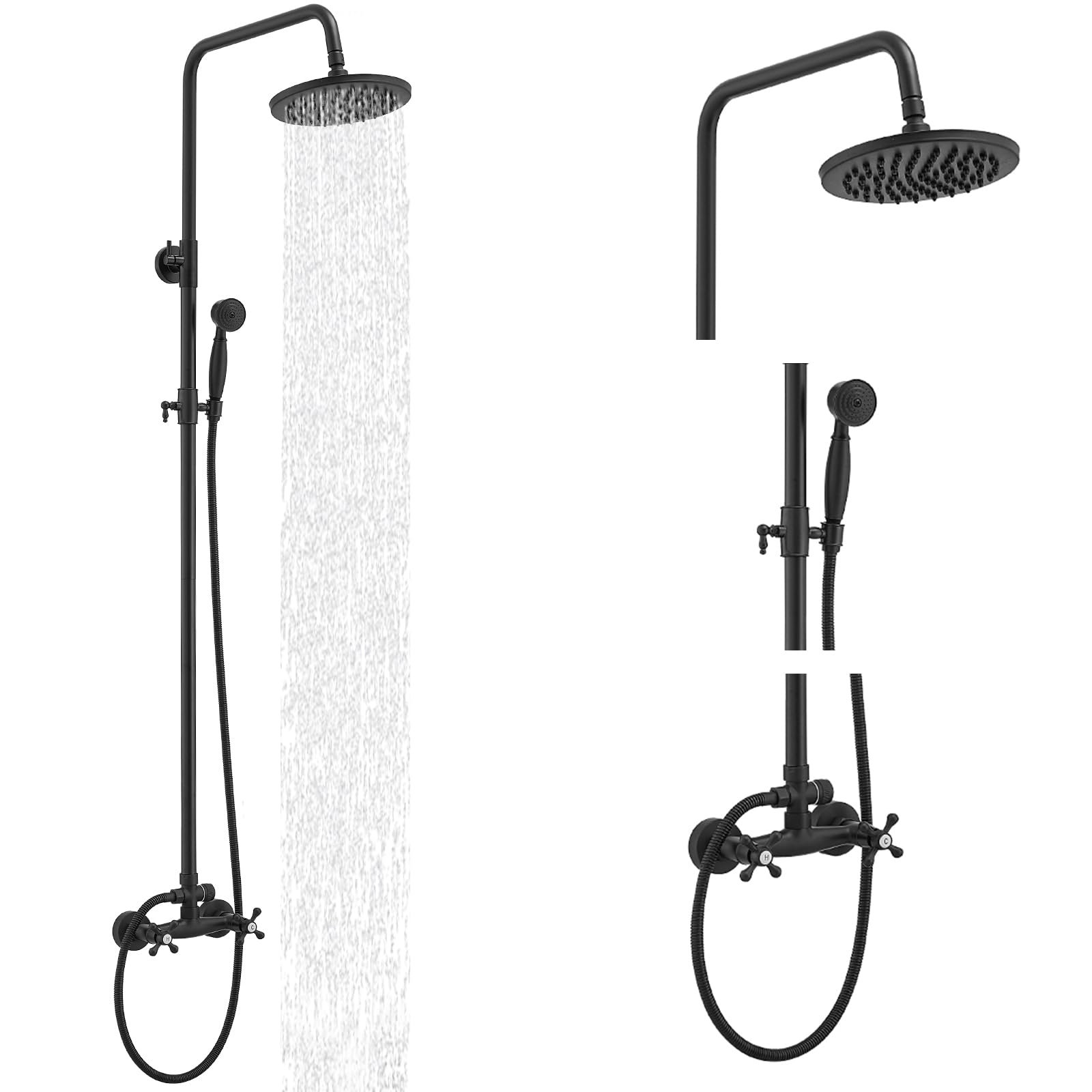 FODORL Premium 8-Inch Wall-Mounted Shower System with Rainfall ...