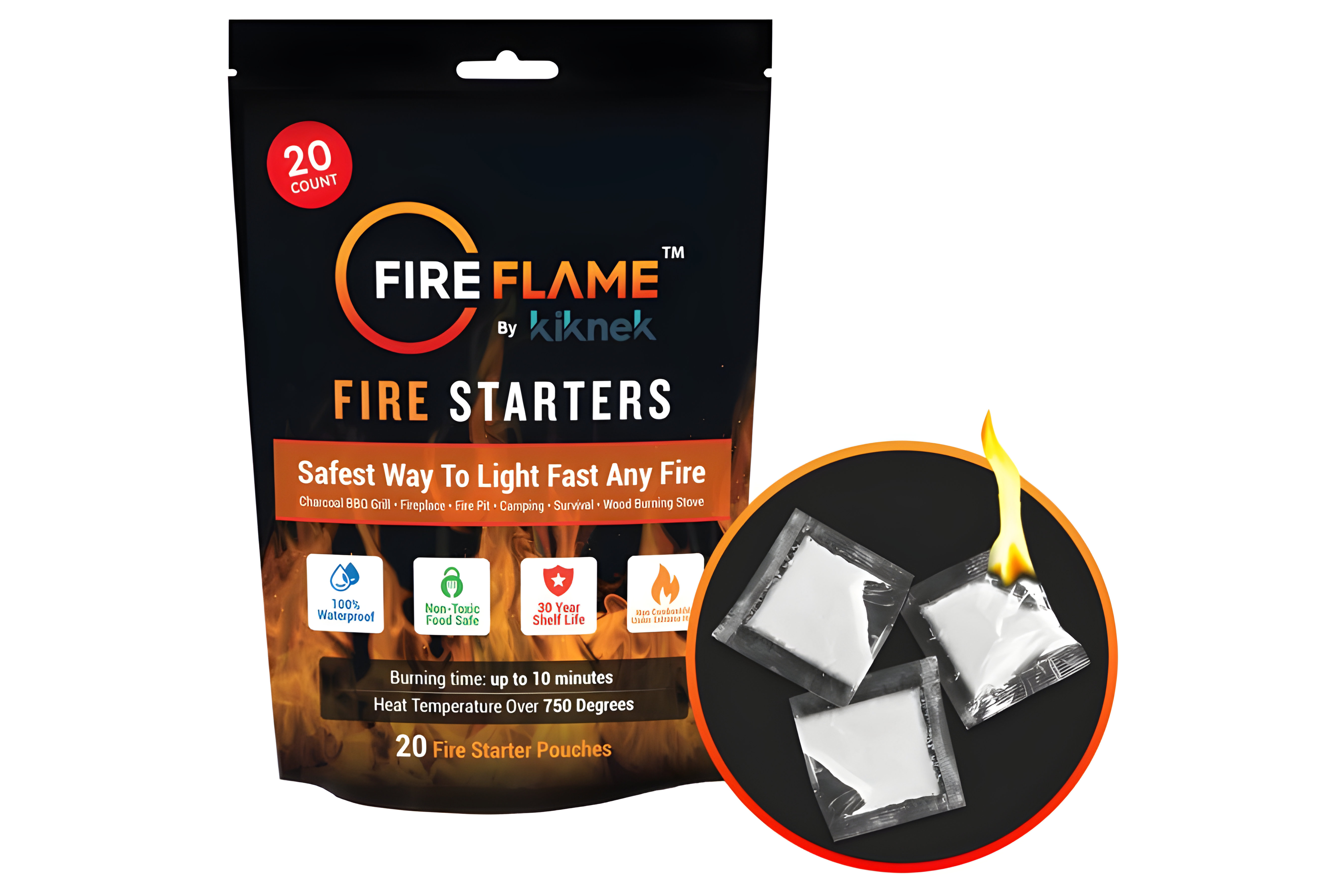 Tupkee Fireflame Quick Instant Fire Starter -100% Waterproof All ...