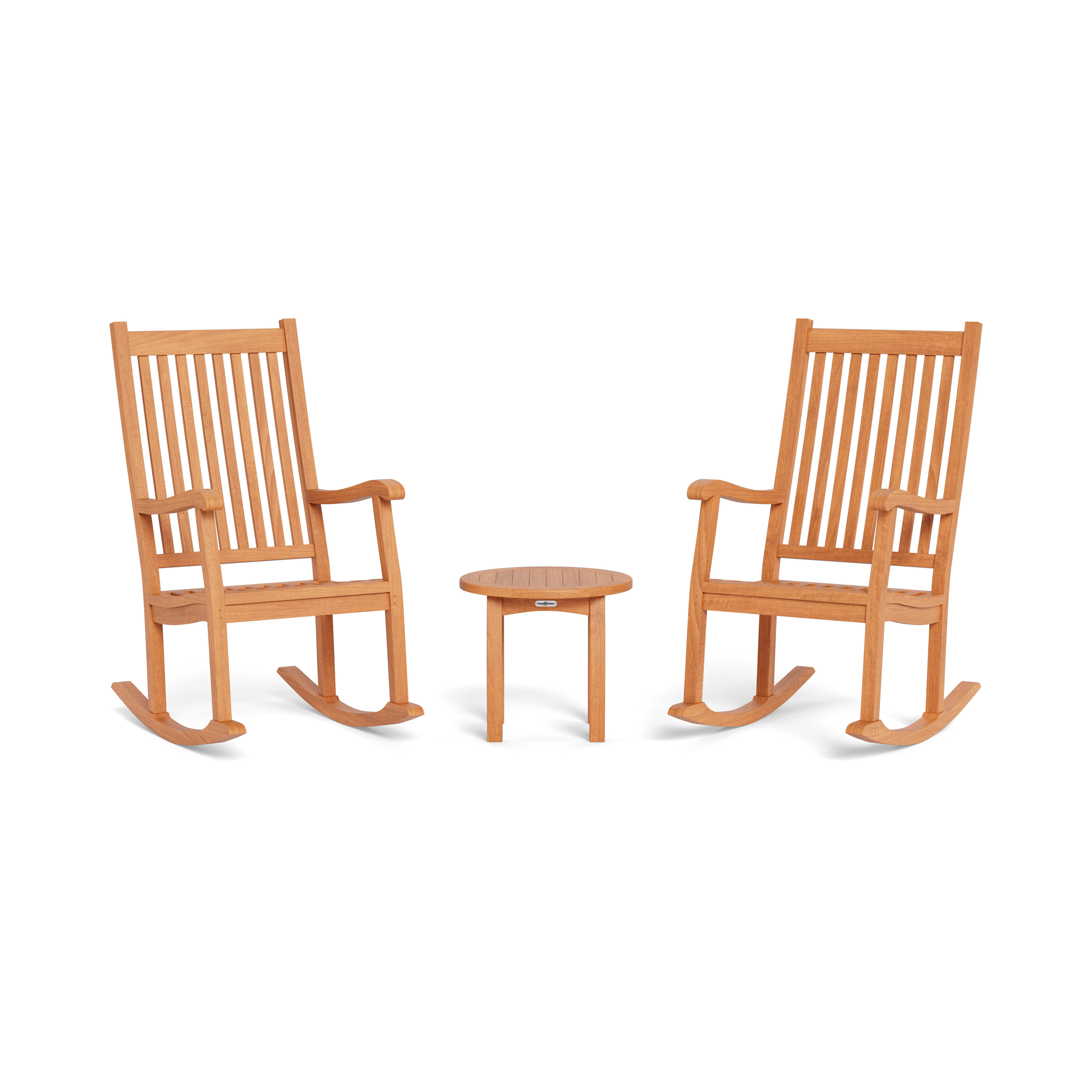 Tortuga Outdoor Jakarta 3pc Teak Rocker Set | Birch Lane