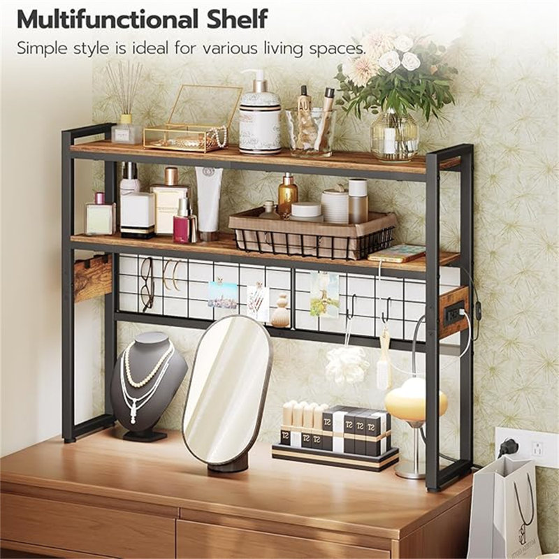 17 Stories Desktop Bookcase, 2-Tier Office Desktop Organizer, 29.9 ...