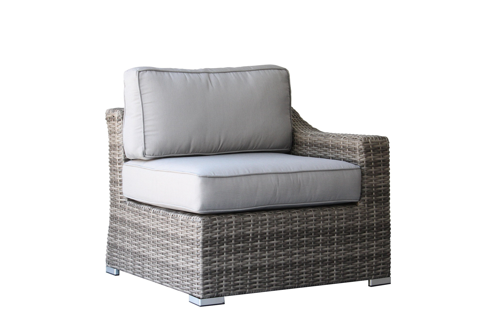 Winston Porter Miami Fully Assembled Grey Wicker Sectional Left Arm ...