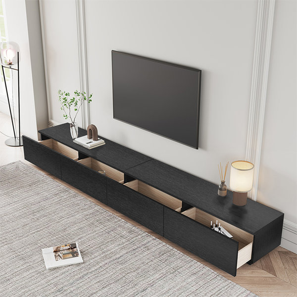 Hokku Designs Comerico Modern Wood TV Stands, Minimalist Long Media ...