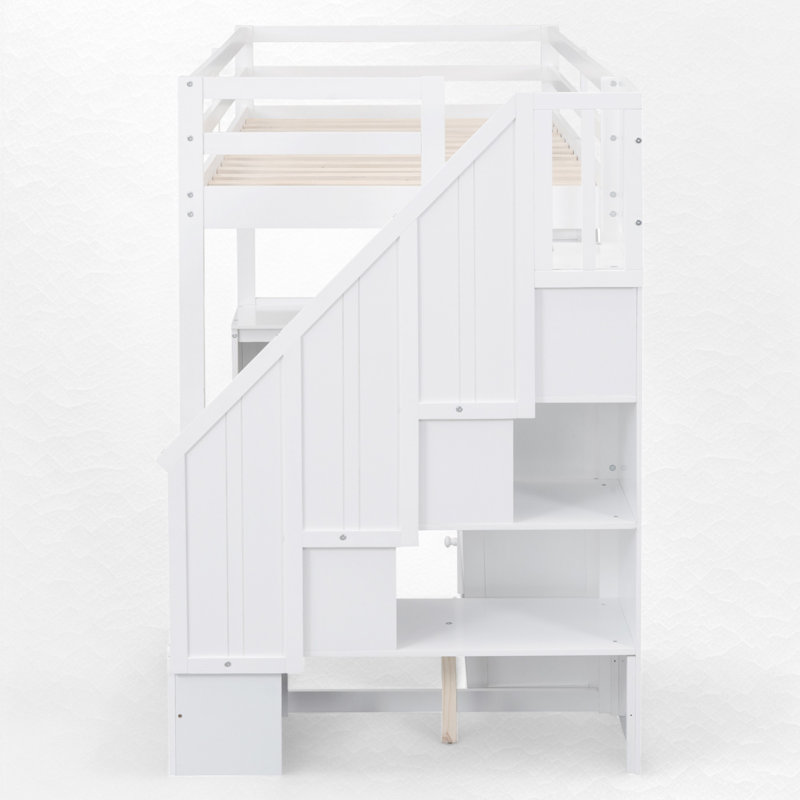 Harriet Bee Gillianne Twin 4 Drawer Loft Bed with Built-in-Desk by ...