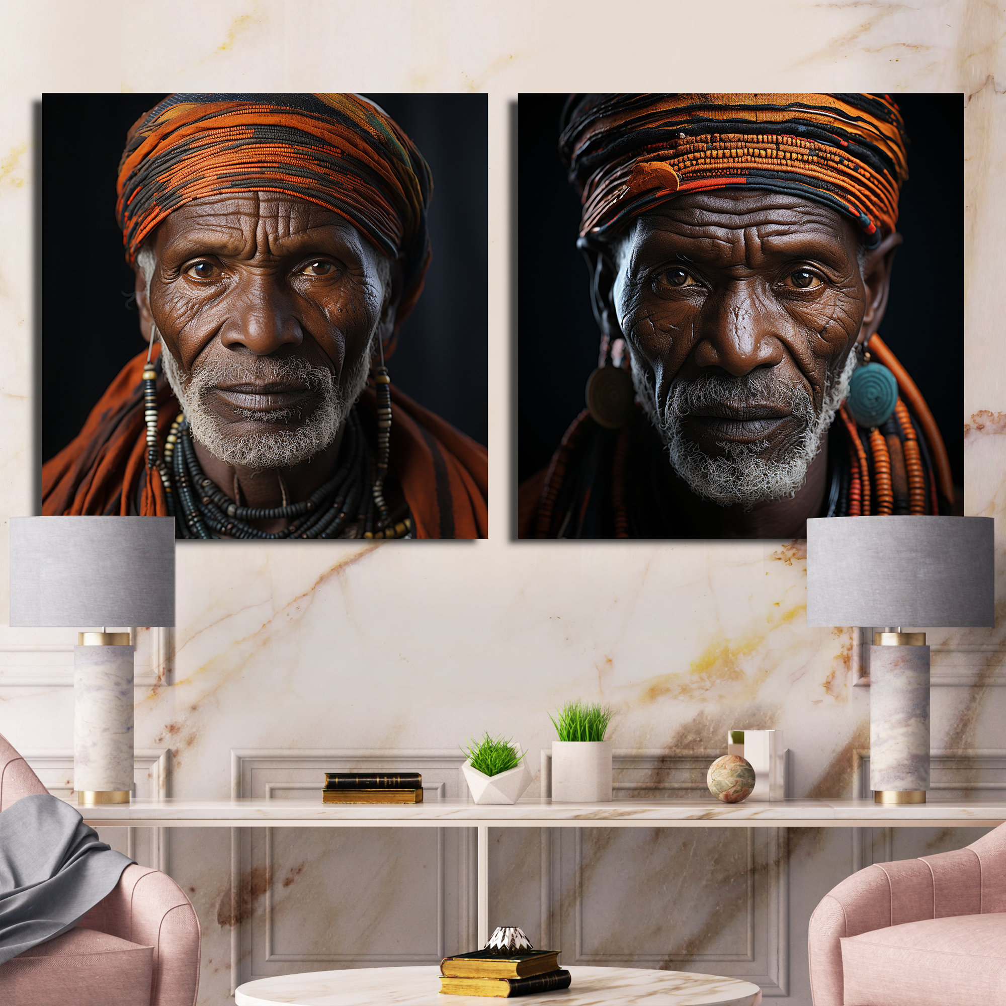 Dakota Fields Ebony Tribal Chief Portrait - African Tribal Square ...