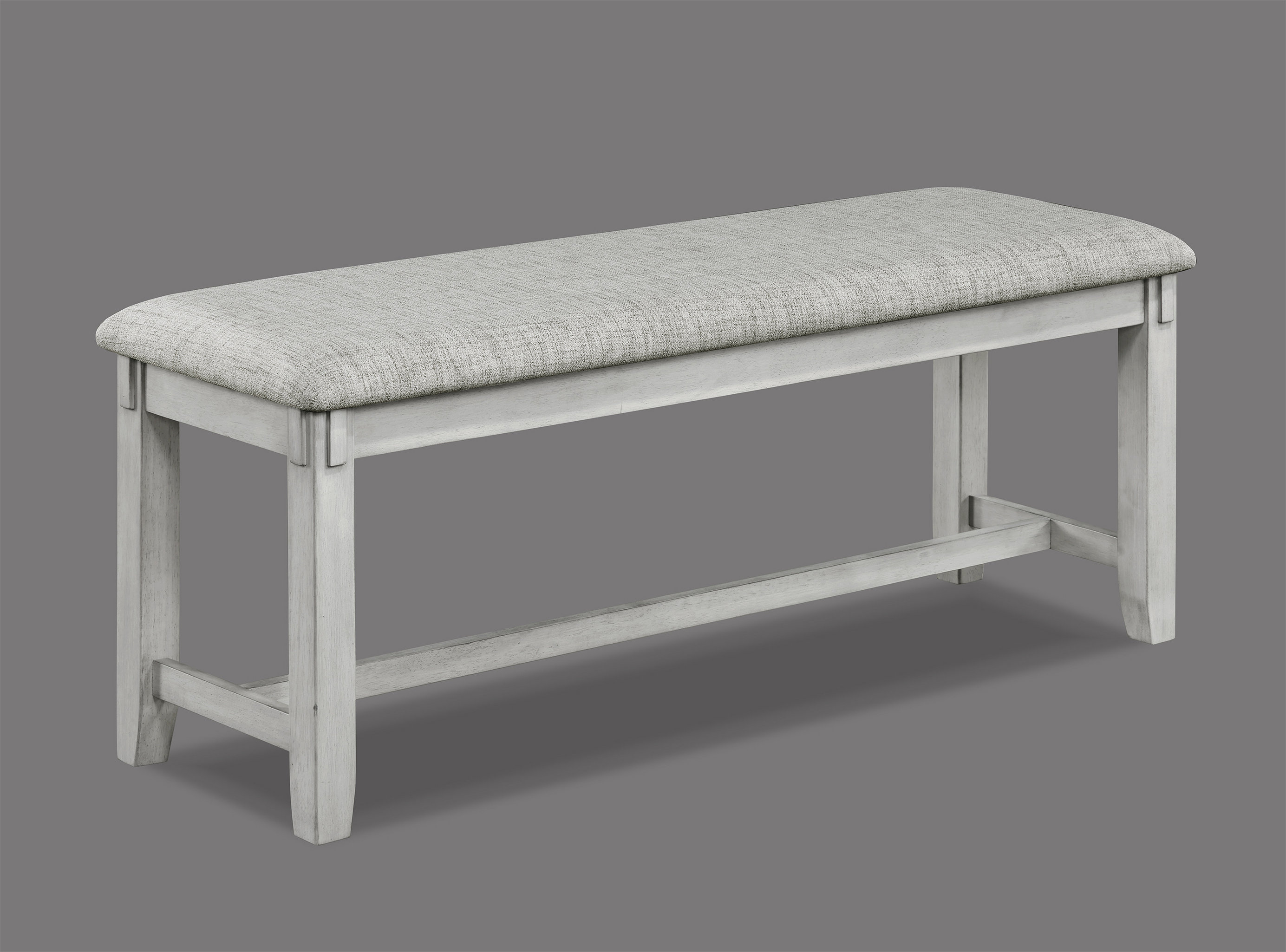 Gracie Oaks 1pc Driftwood Finish Standard Height Bench Gray White ...