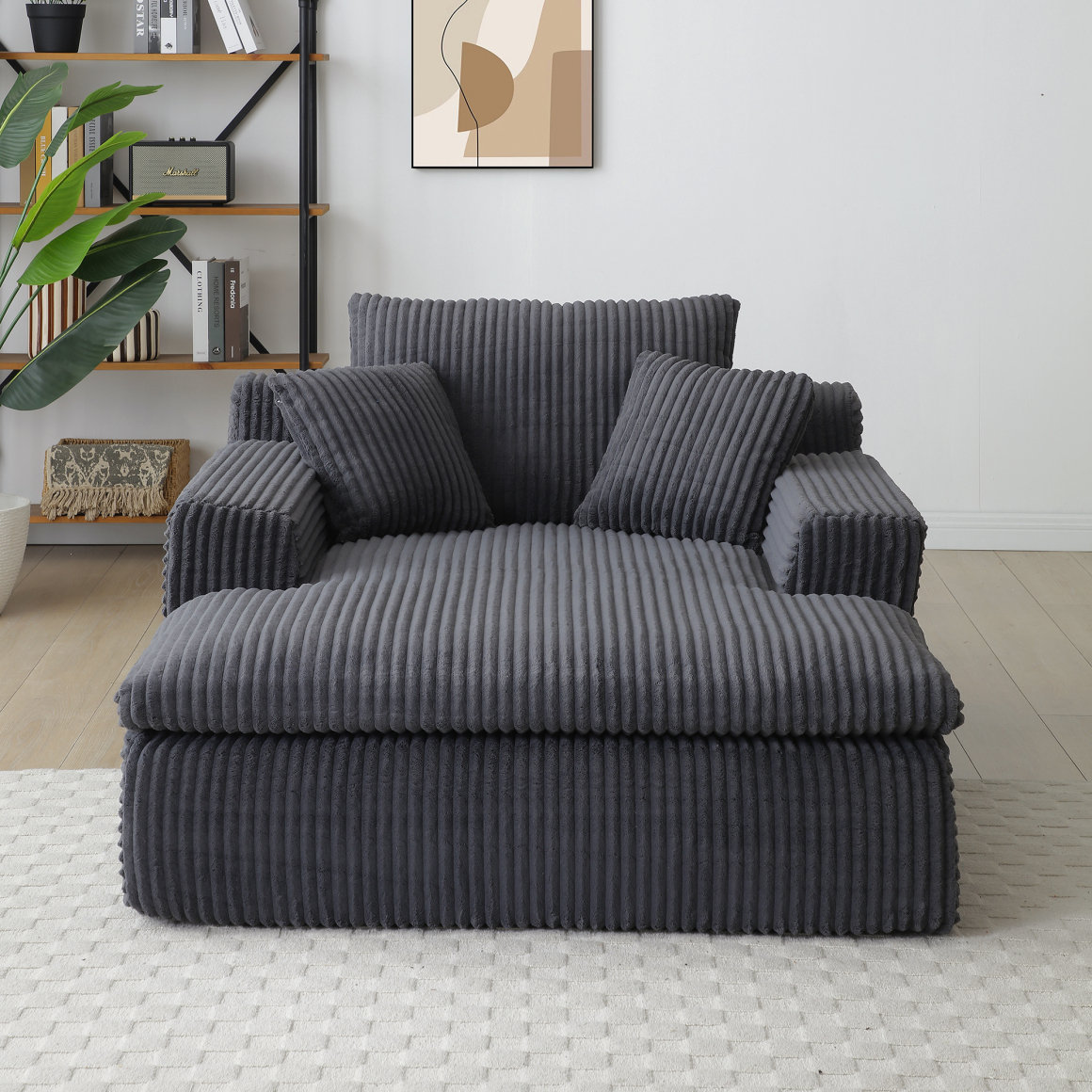 Mercer41 64''X46'' Chaise Lounge Chair Indoor, Oversized Upholstered ...