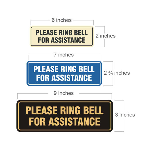 Signs ByLITA Standard Please Ring Bell For Assistance Sign | Wayfair
