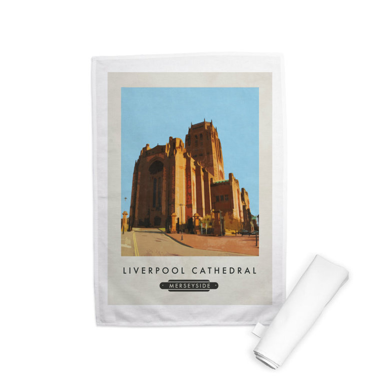 Happy Larry Liverpool Cathedral Tea Towel | Wayfair.co.uk