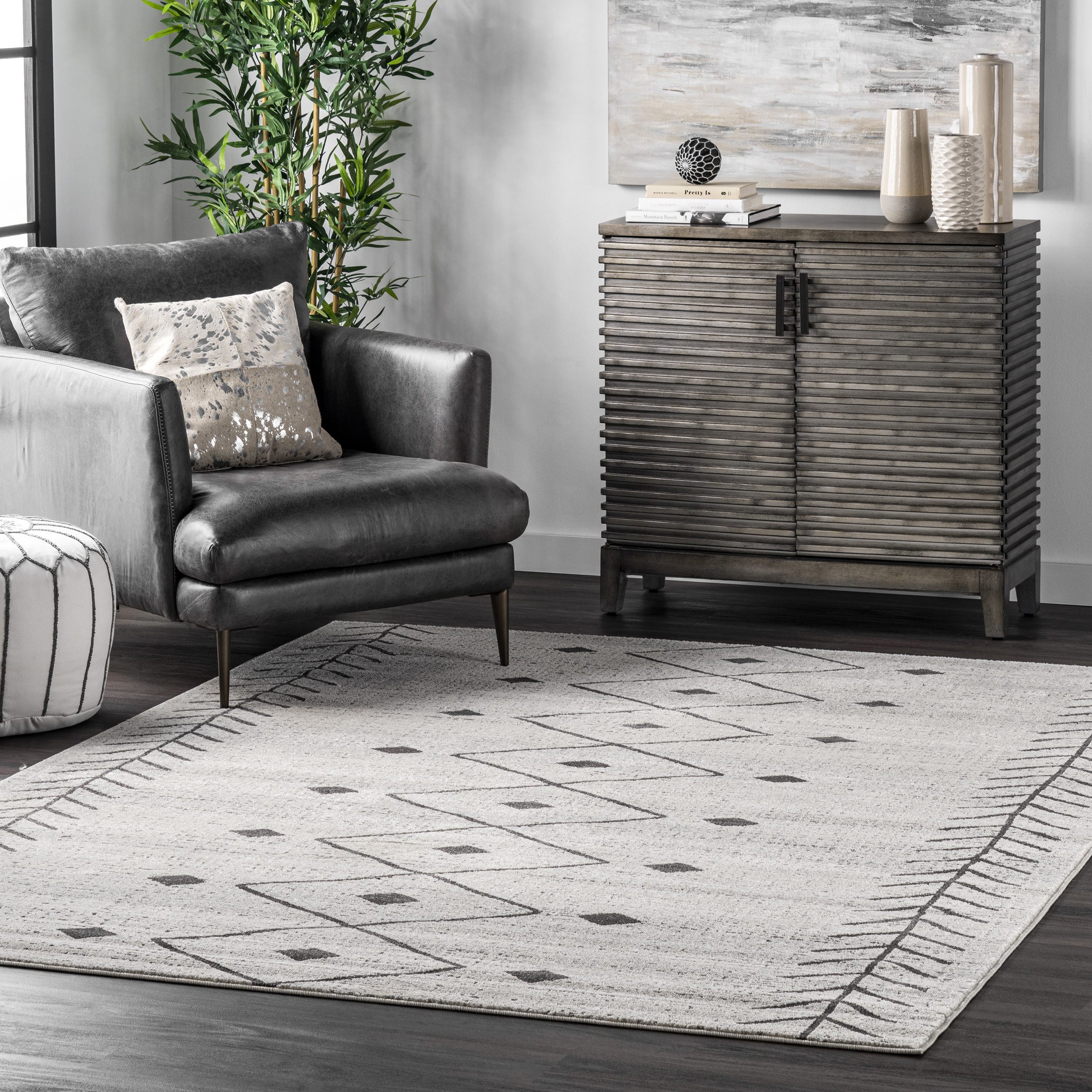 Foundry Select Martello Geometric Ivory/Grey Area Rug & Reviews ...