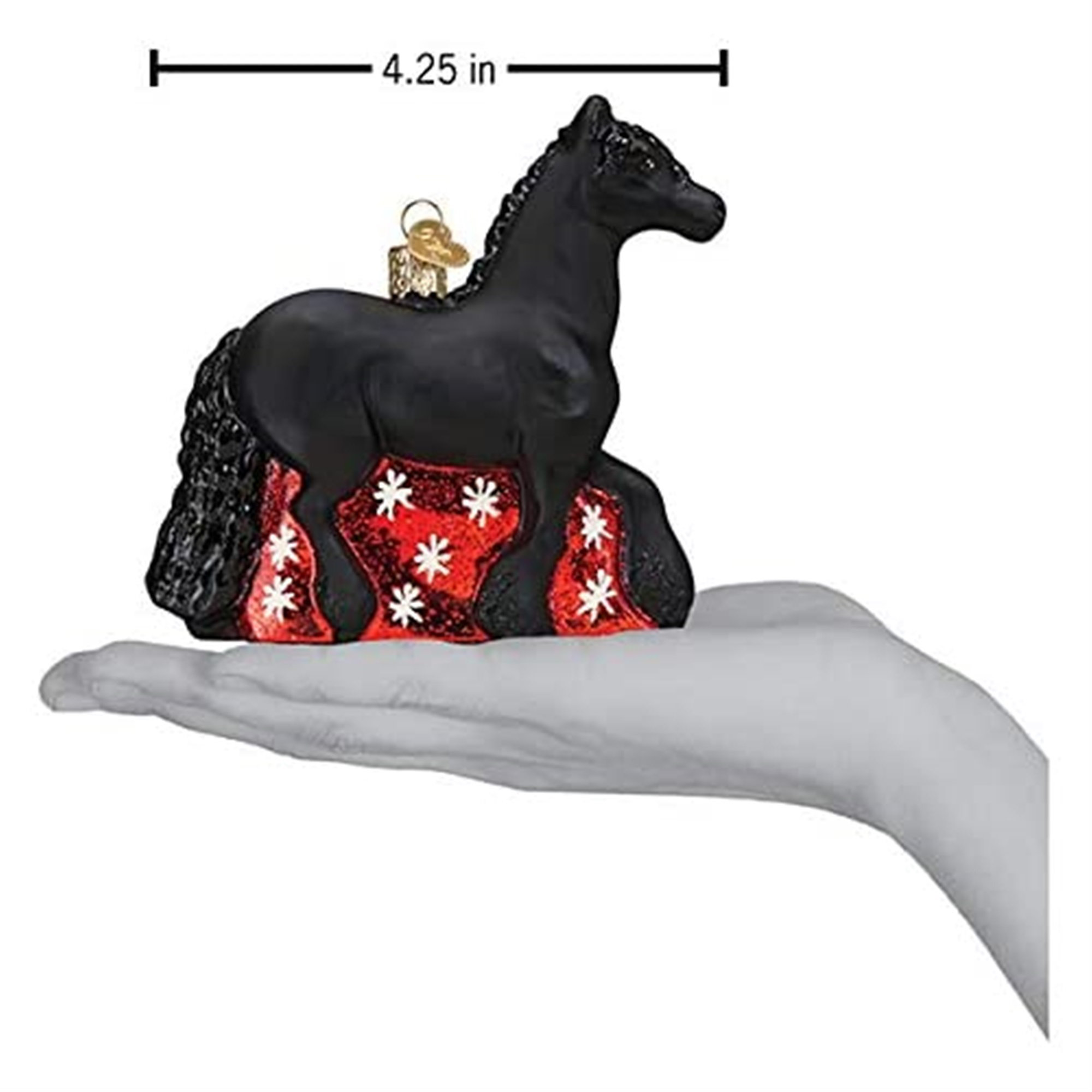 Old World Christmas Friesian Horse Hanging Figurine Ornament | Wayfair
