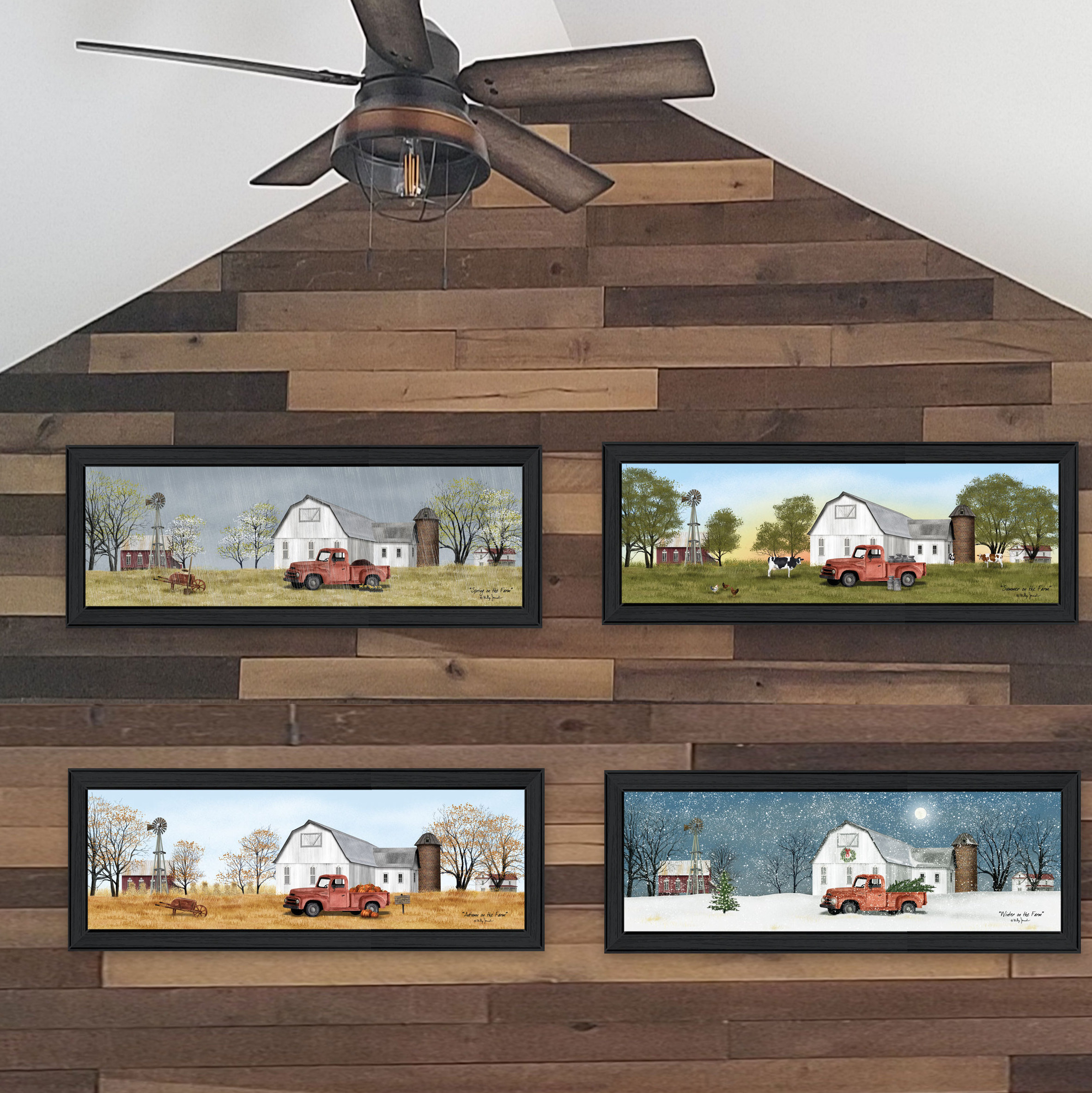 Gracie Oaks Four Seasons Collection VII 4 Piece Vignette Framed Wall ...