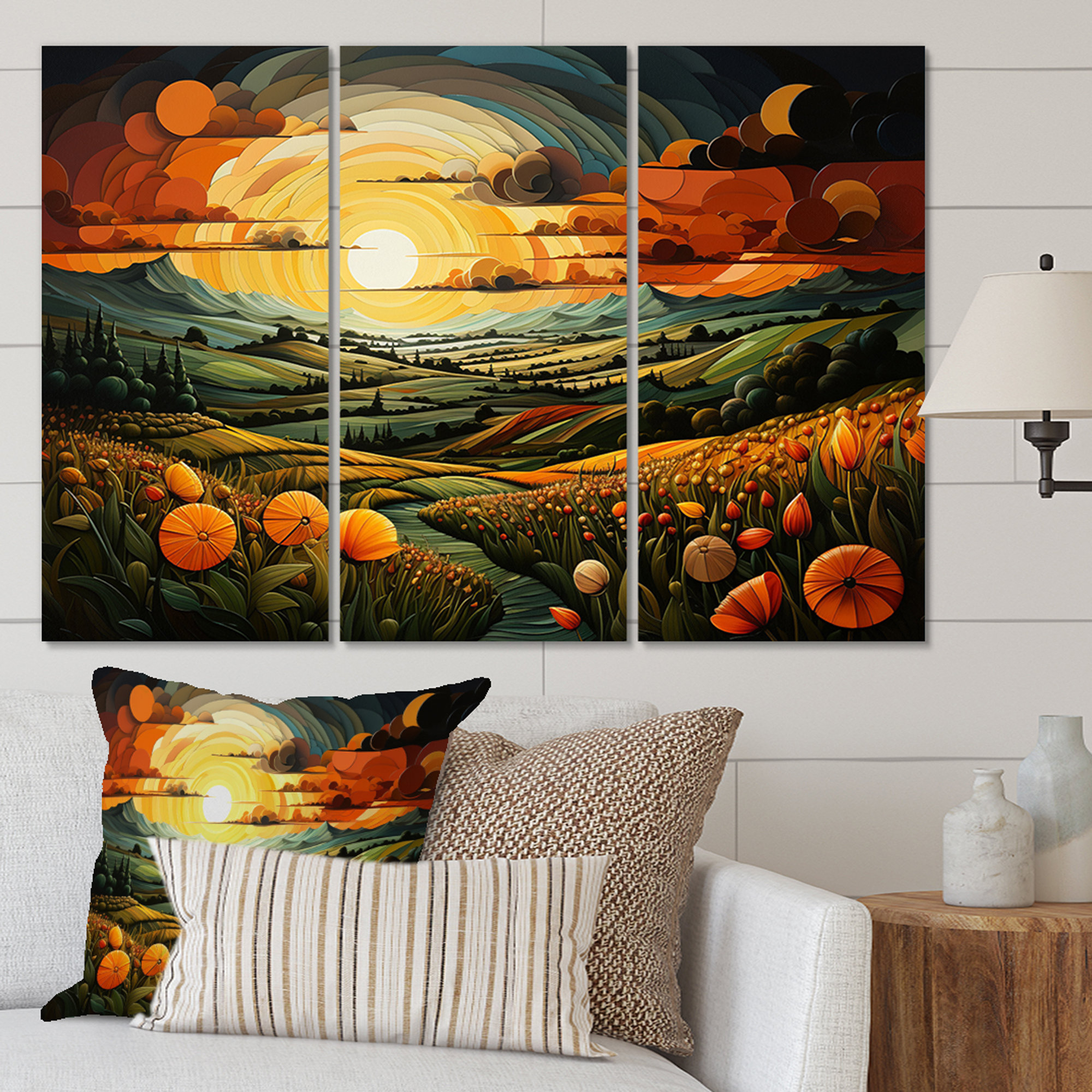 Millwood Pines Countryside Geometric Plains I - Landscapes Wall Decor ...