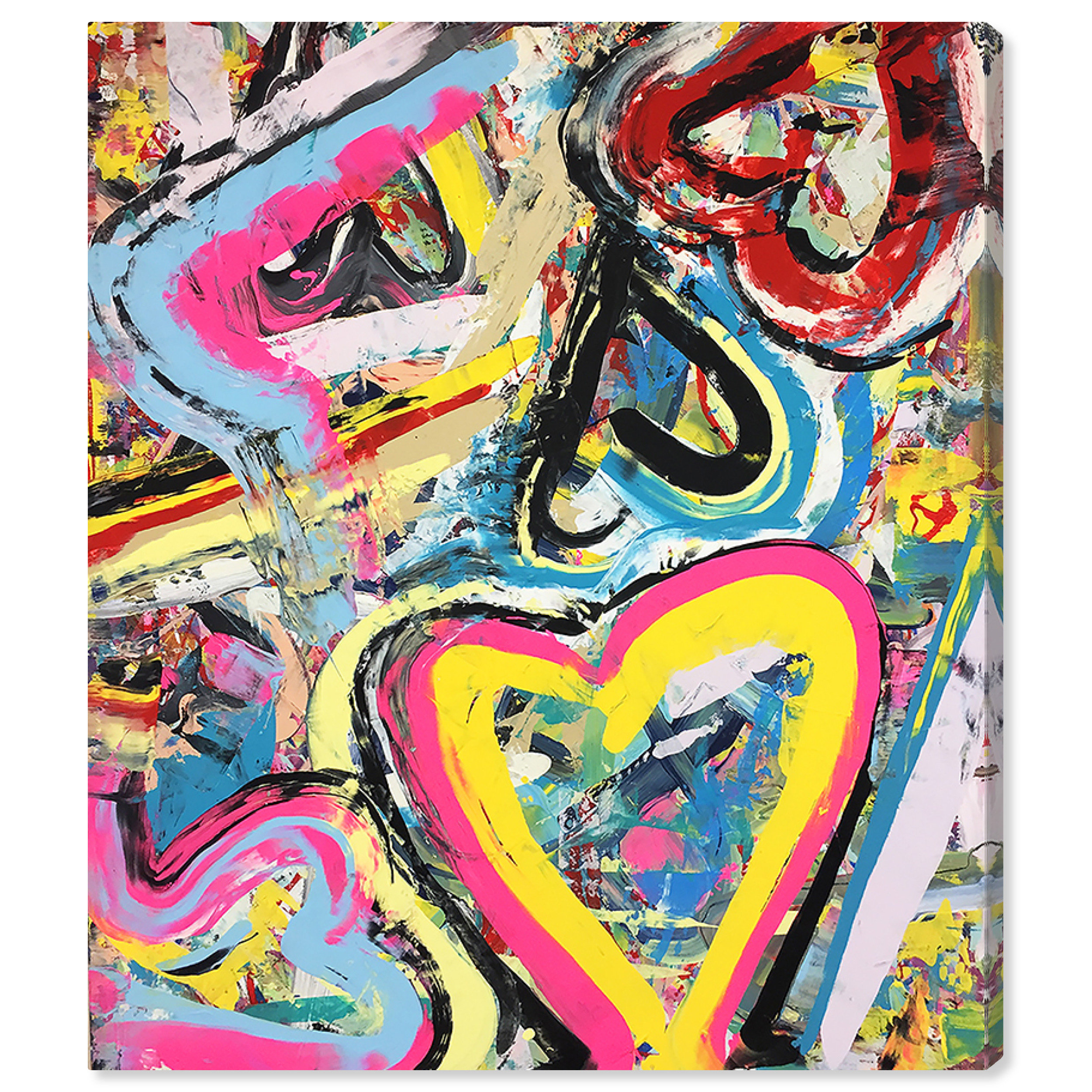 Oliver Gal Tiago Magro - Balloons Urban Heart Graffiti Modern Pink On ...