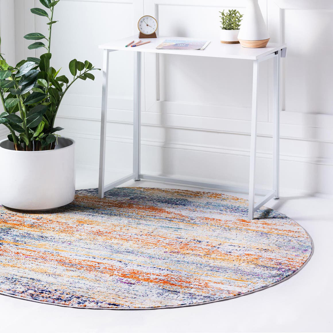 Rugs.com Blue/Orange/Gray Area Rug & Reviews | Wayfair