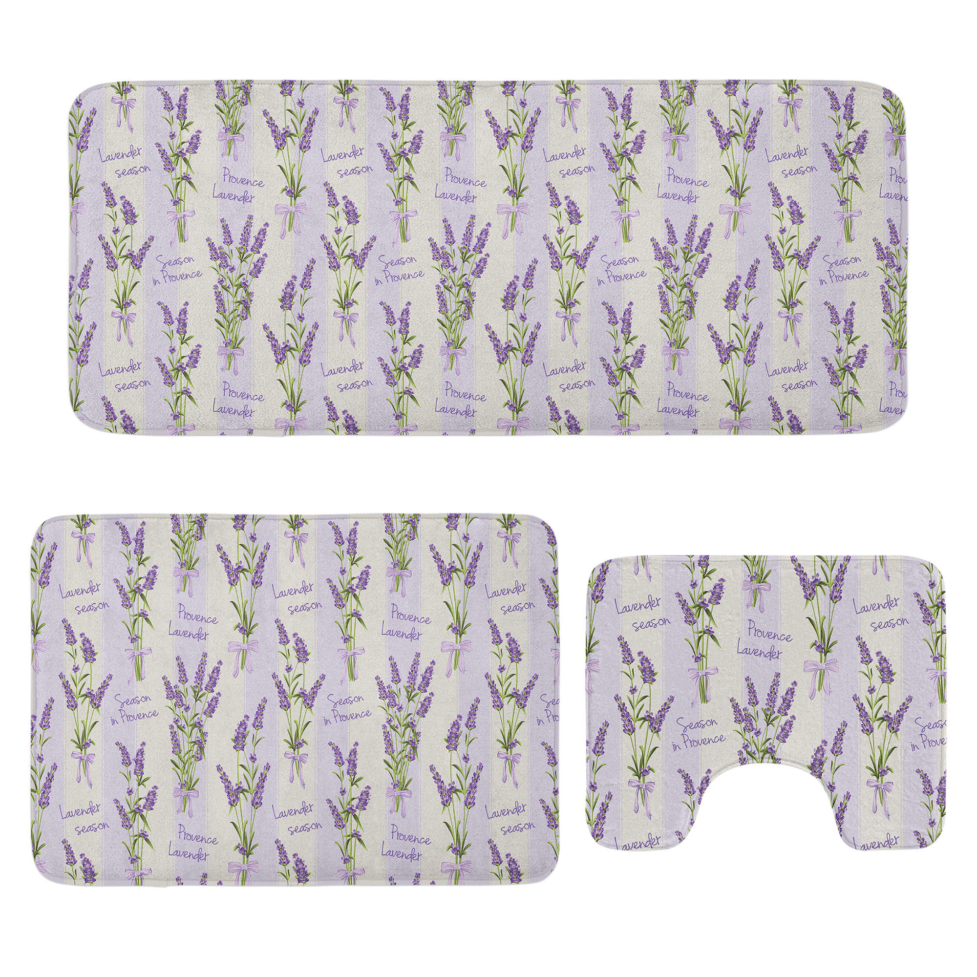 Ophelia & Co. Lavender Bathroom Rug Set 3 Pieces U-Shape & Rectangle ...