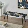 Design Art Minimalist Poppy Wonders - Floral Upholstered Black Bench ...