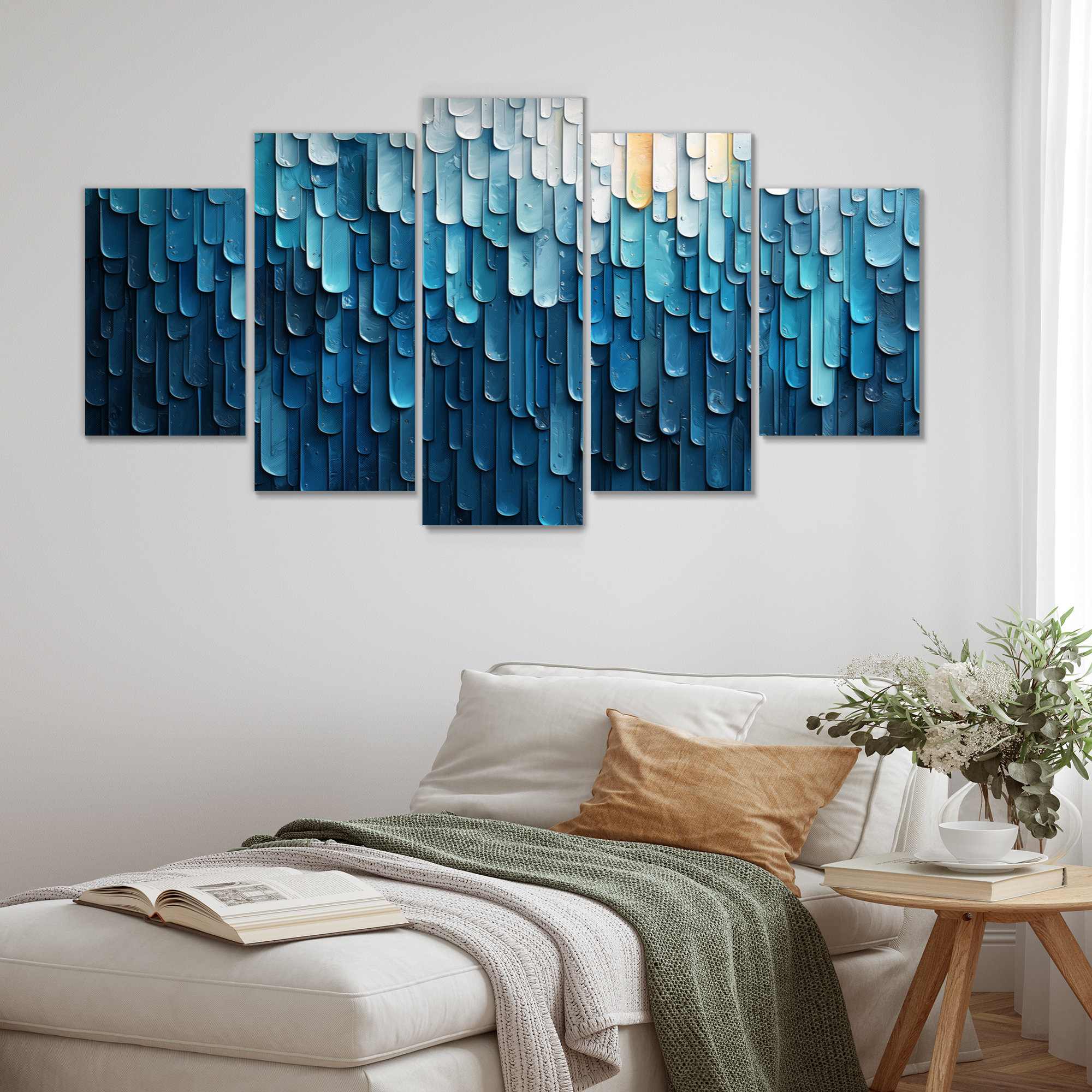 Ivy Bronx Drip Paint Of Blue Cubic Matrix II - Drip Painting Wall Art ...