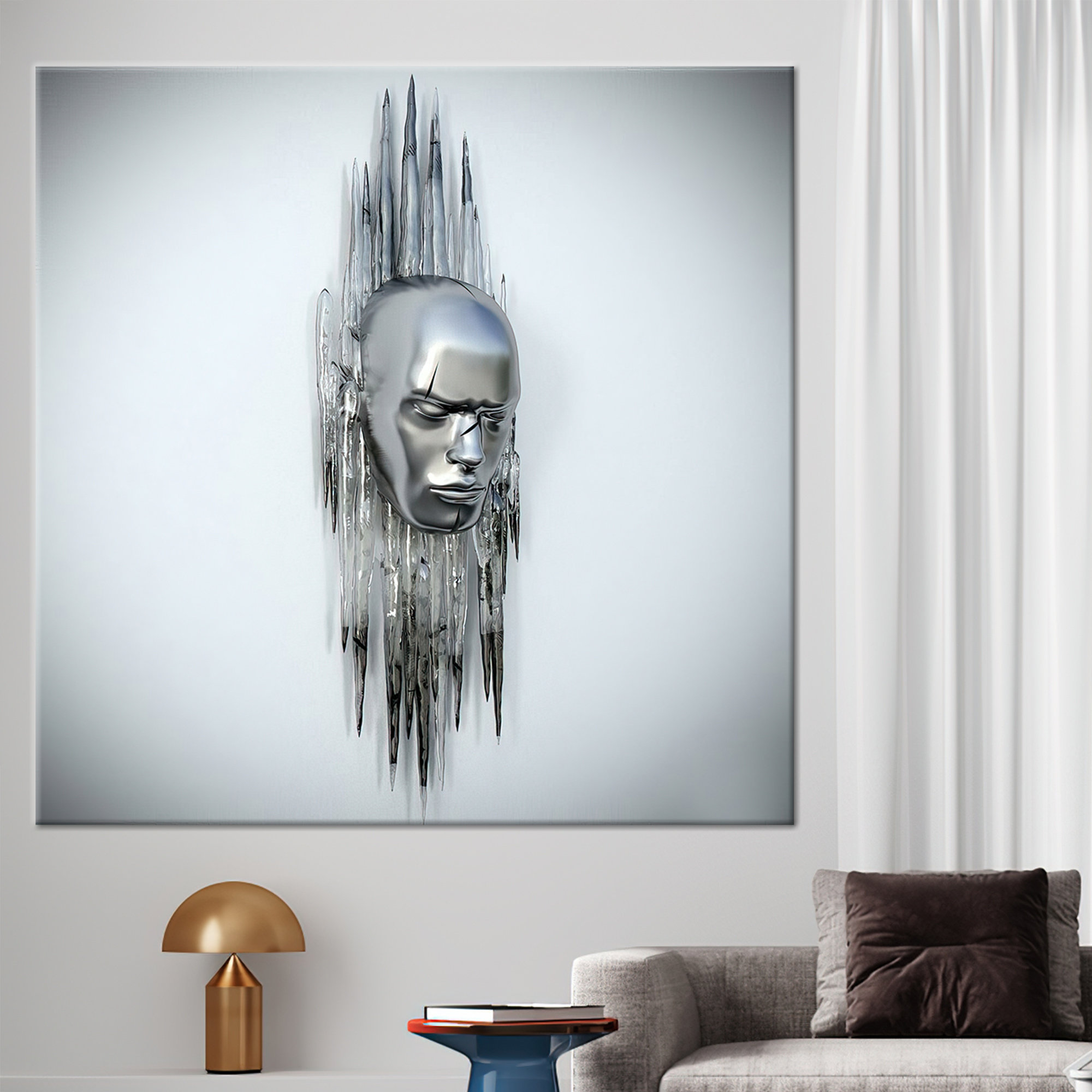 kayra export Modern 3D Effect Abstract Metallic Poster: Trendy Canvas ...