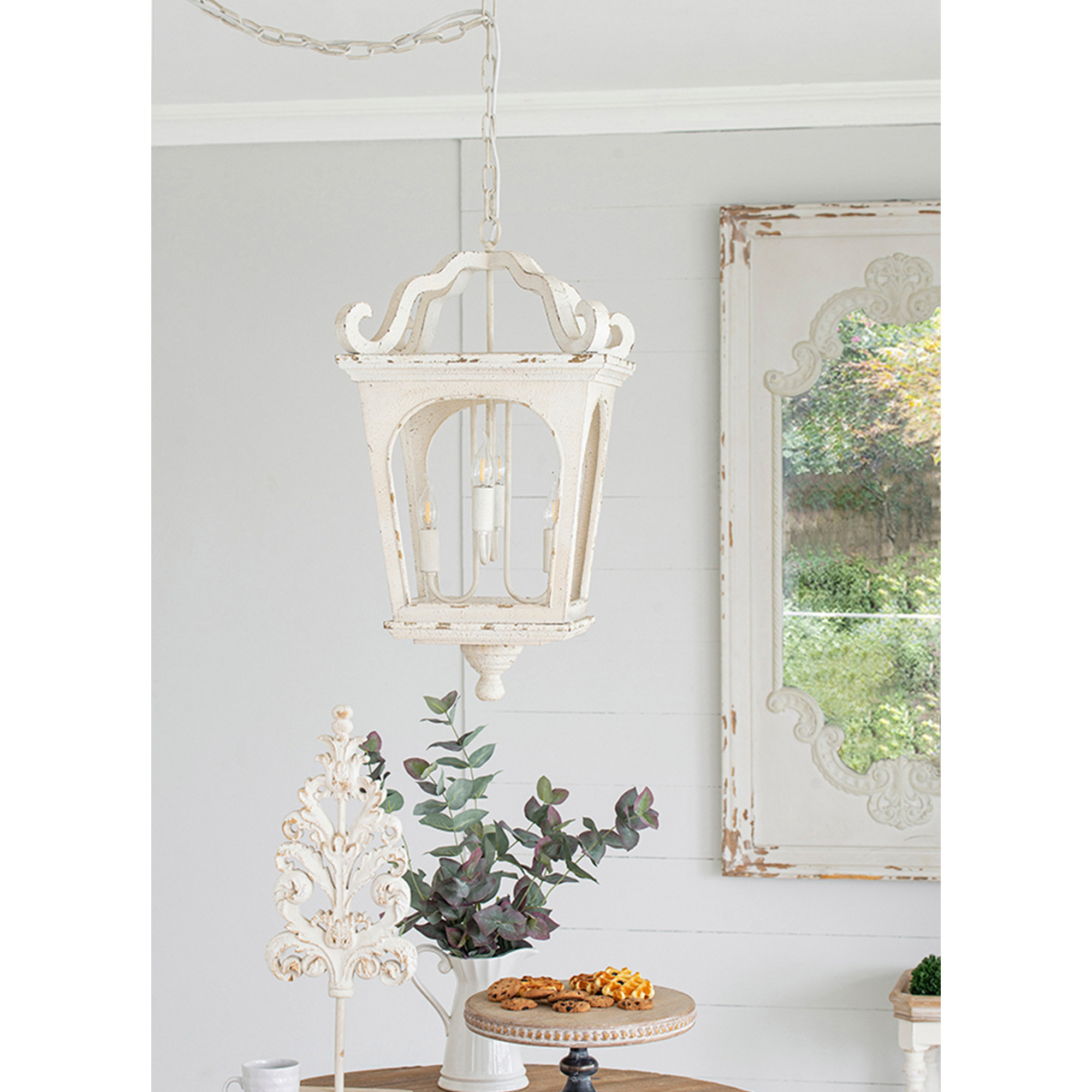 One Allium Way 4 - Light Wood Chandelier, Hanging Light Fixture with ...
