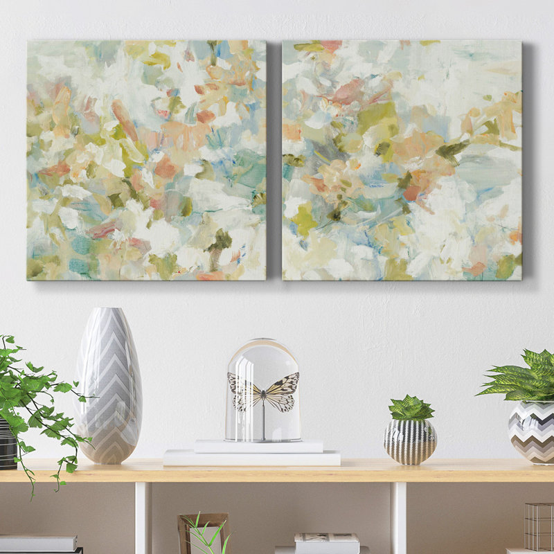Lark Manor Felan " Felan Floral Blush " 2 - Pieces on Canvas & Reviews ...