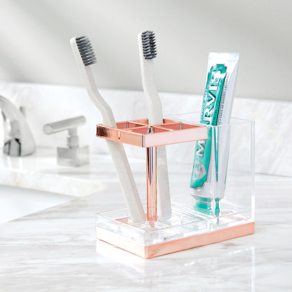 mDesign Plastic Toothbrush/Toothpaste Storage Organizer Holder | Wayfair