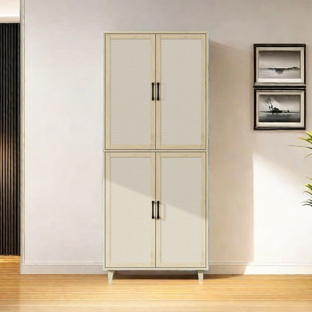 Latitude Run® 4 Door Cabinet, With 4 Adjustable Inner Shelves, Storage ...