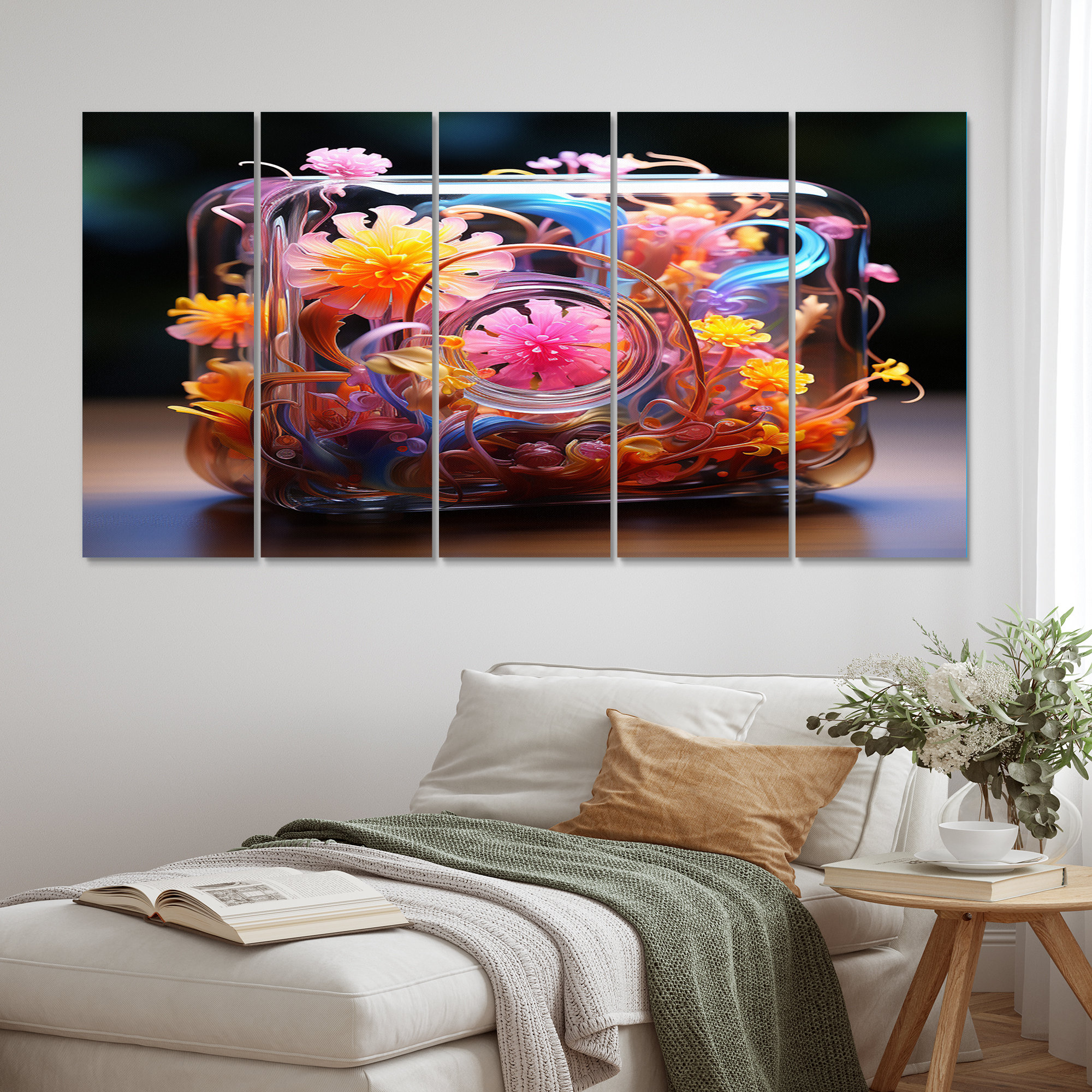 Ivy Bronx Sci-Fi Futuristic Flowers In Yellow And Pink - Fantasy & Sci ...