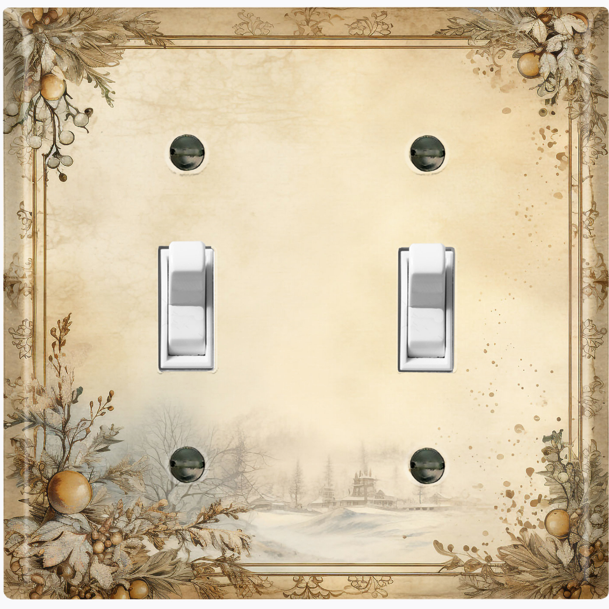 WorldAcc Nature Themed 2 - Gang Toggle Light Switch Standard Wall Plate ...